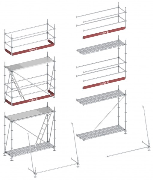 Layher Allround Bewehrungsgerüst Aufstiegsfeld Grundebene 2,57 x 0,73 m