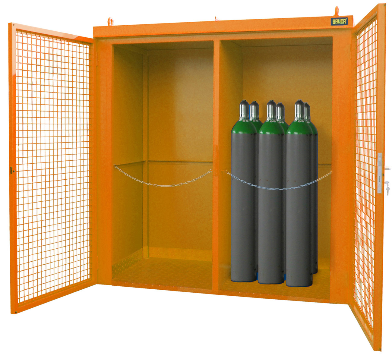 Bauer Gasflaschen-Container Stahl GFC-B|W M3 - RAL 2000