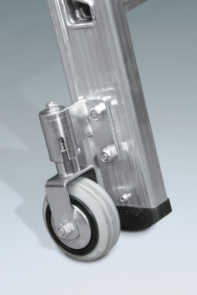 euroline Stehleiter PREMIUM Alu mit Rollen 2x4 Stufen